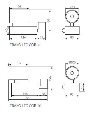 Projektor na szynę TRAKO LED COB-20 60078- Elektriko